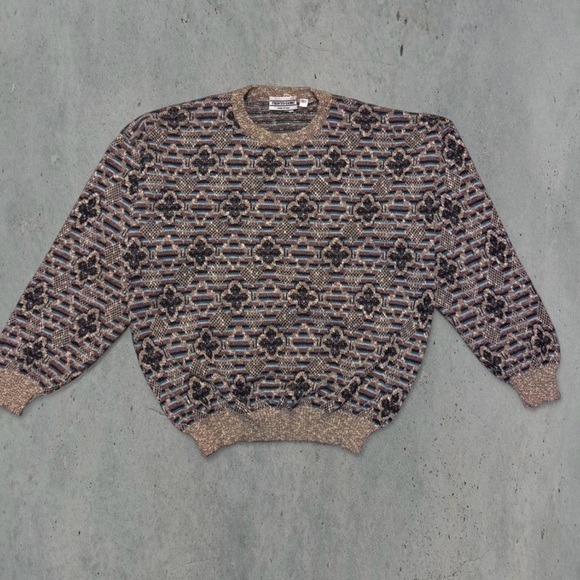 Pronto Uomo | Sweaters | Mens Patterned Sweater Black And Brown | Poshmark